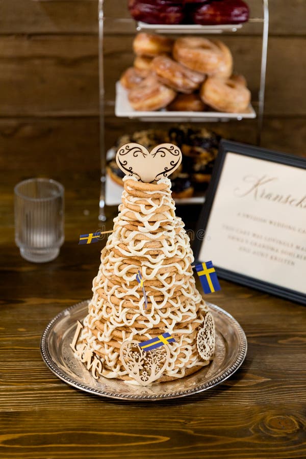 Kransekake Swedish Wedding Cake at Reception Stock Photo - Image of ...