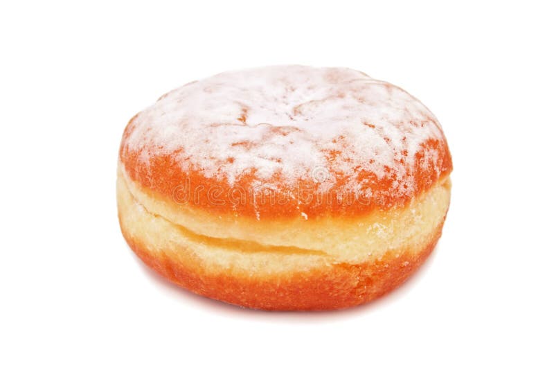 Krapfen mit Staubzucker stockbild. Bild von kulinarisch - 10480609
