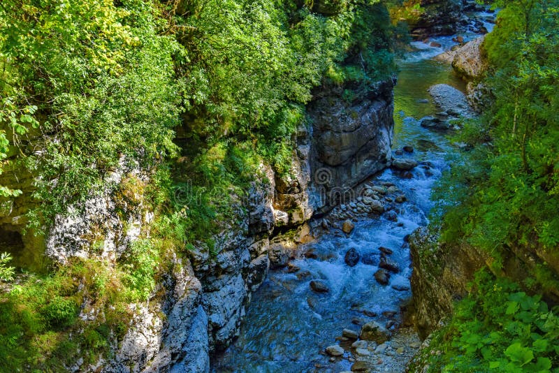 River Flows in Guam Mountain Gorge Stock Photo - Image of nature, moss ...