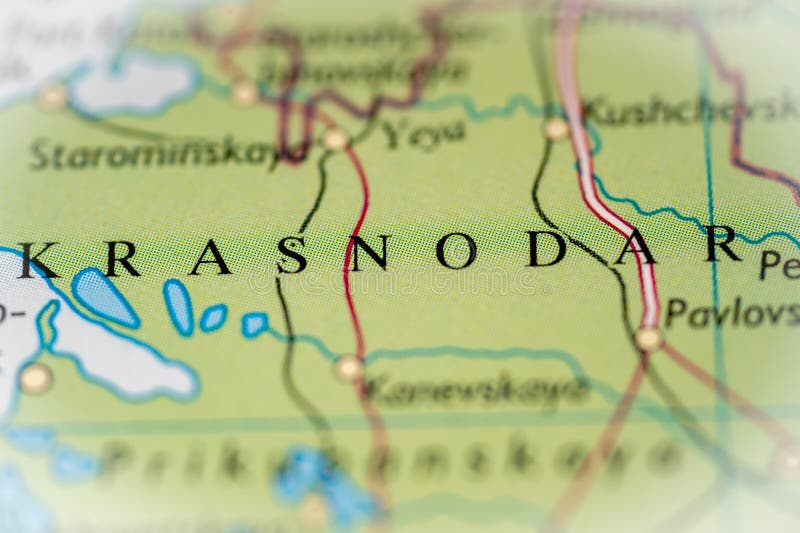 Krasnodar, Russia Highlighted on a World Map Stock Photo - Image of ...