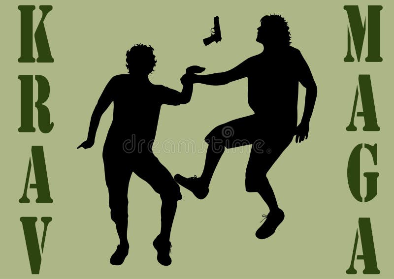 Vector Krav Maga Cartoon Illustration. Stock Vector - Illustration of ...