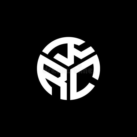 KRC Letter Logo Design on Black Background. KRC Creative Initials ...