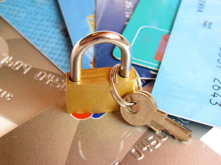 Kredit Cards and Locker with Keys Stock Image - Image of brass, lock ...