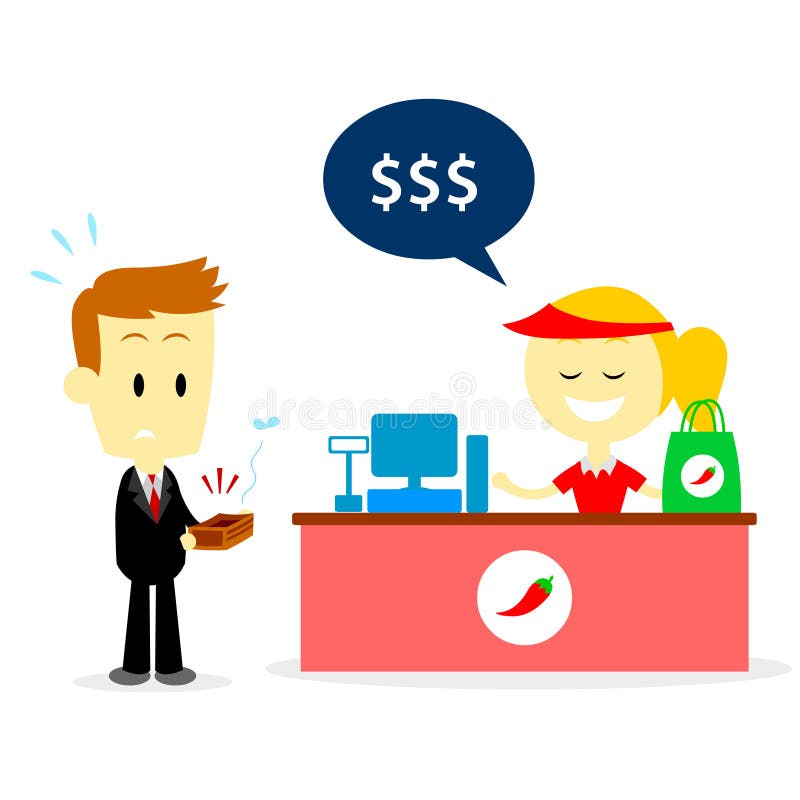 Geen Geld Geen Contant Geld Vector Illustratie - Illustratie bestaande ...