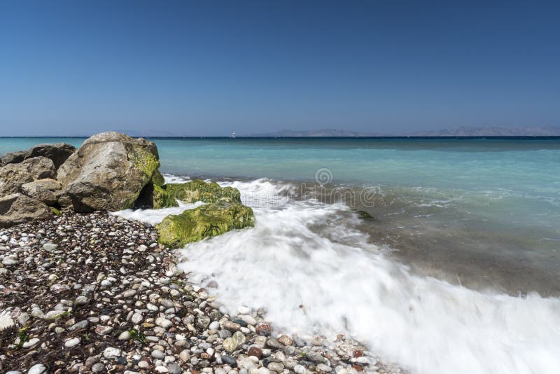 Kremasti-Strand Rhodes Greece Stockfoto - Bild von ritter, kreuzzüge ...