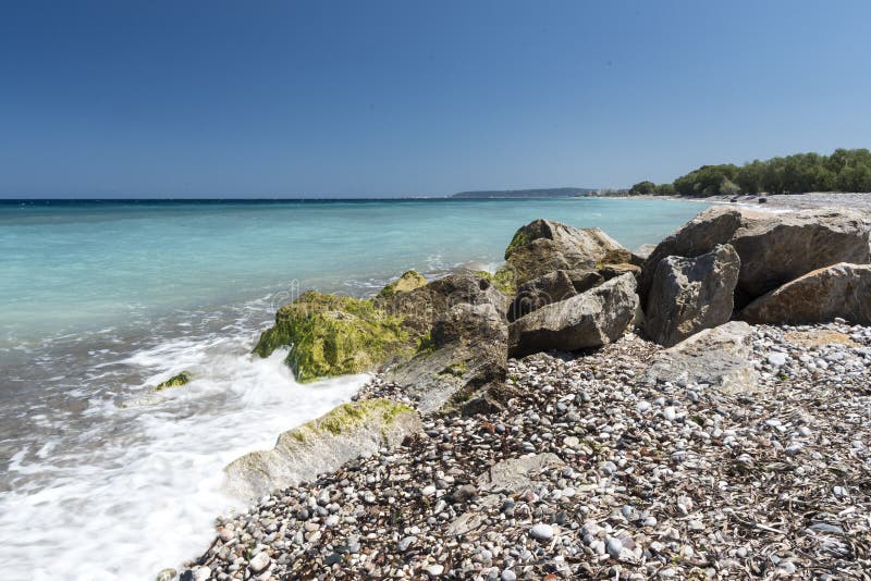 Kremasti-Strand Rhodes Greece Stockfoto - Bild von ottomanen, inseln ...