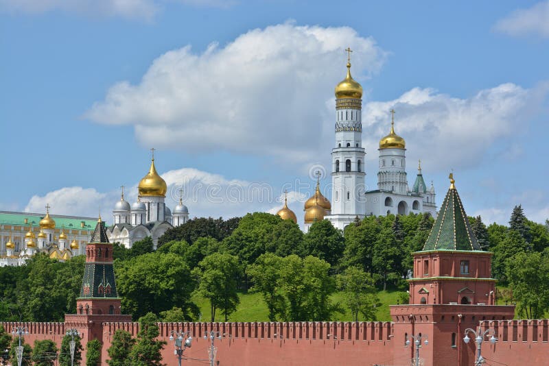 The Kremlin churches. stock image. Image of embankment - 63988157