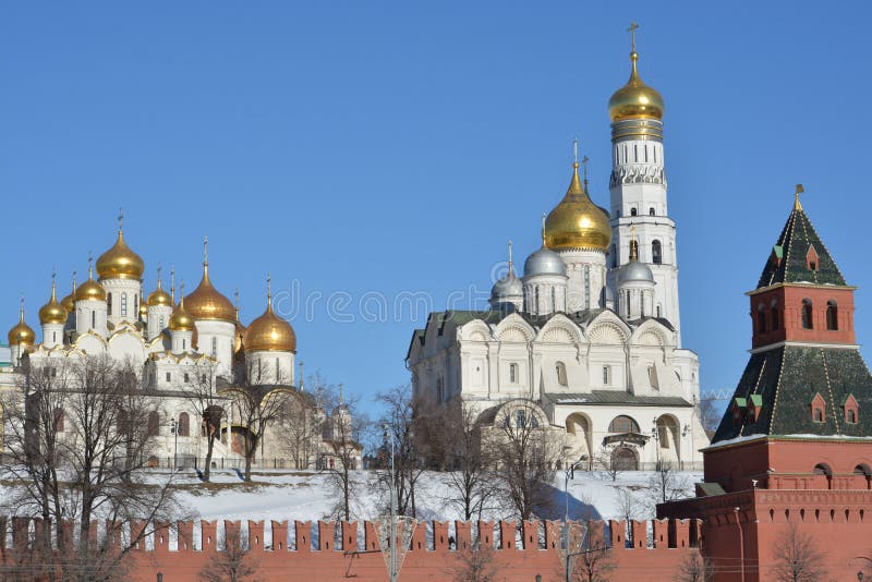 The Kremlin churches. stock image. Image of locations - 63988221