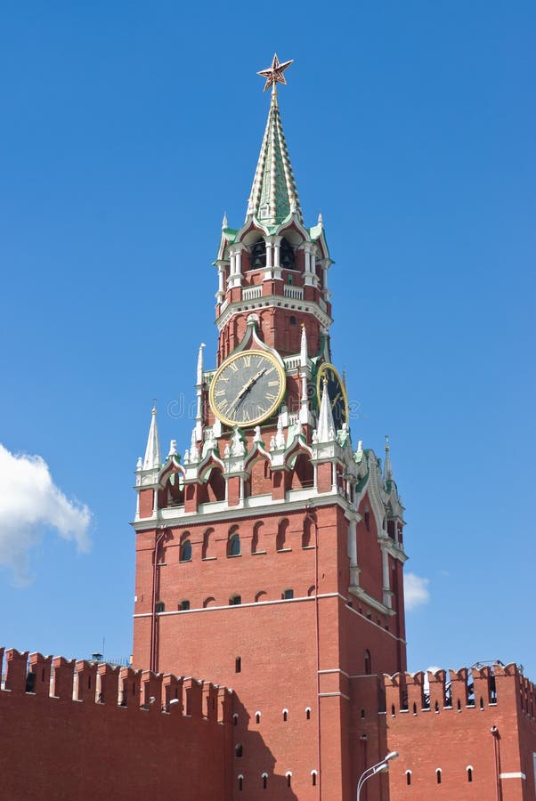 Kremlin clock tower stock photo. Image of capital, ornamental - 33430652