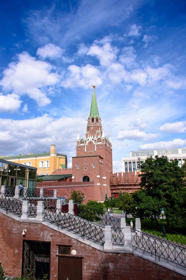 Kremlin Clock Tower, with a Red Star on the Tower Stock Image - Image ...