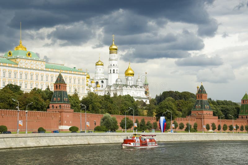 Kremlin. Government House and Church Stock Photo - Image of water ...