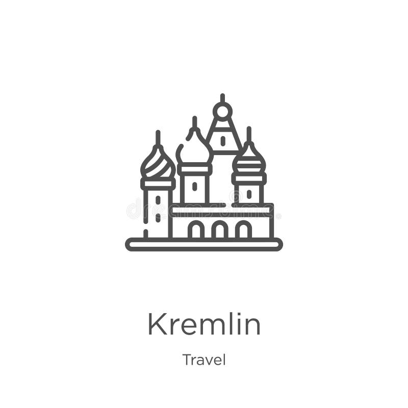 Kremlin Icon Vector from Travelling Collection. Thin Line Kremlin ...