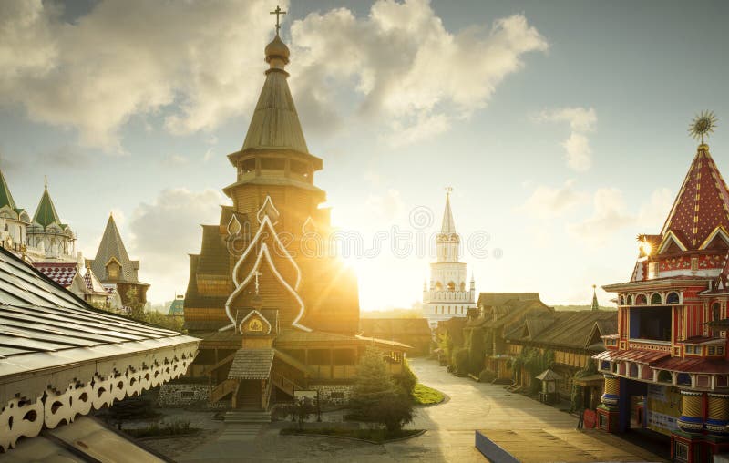 Panorama of Izmailovsky Kremlin in Moscow, Russia Stock Image - Image ...