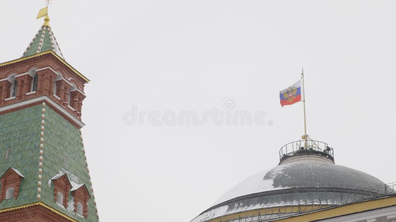 Kremlin Moscow Dome of Senate Building Russian Flag Tower Stock Image ...