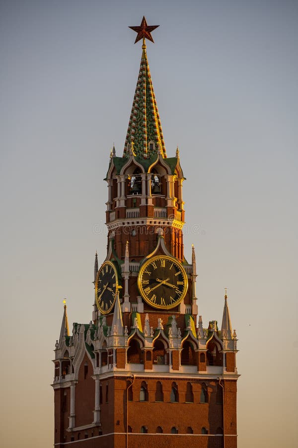 Kremlin, Moscow, Russia stock photo. Image of clock - 131604286