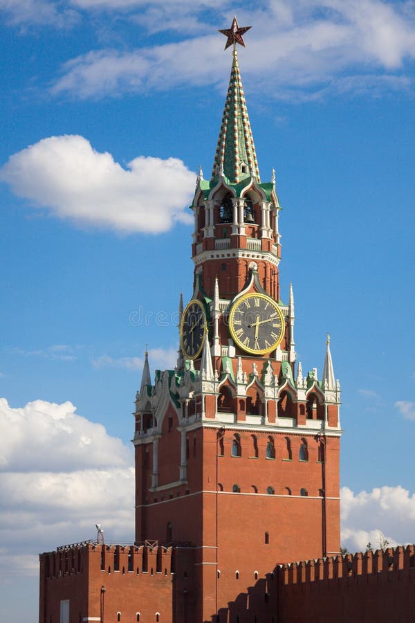 Kremlin Tower in Russia Decorated with Ruby Star Stock Image - Image of ...