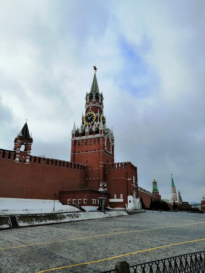 Kremlin Tower on the Red Square of Moscow Stock Image - Image of ...