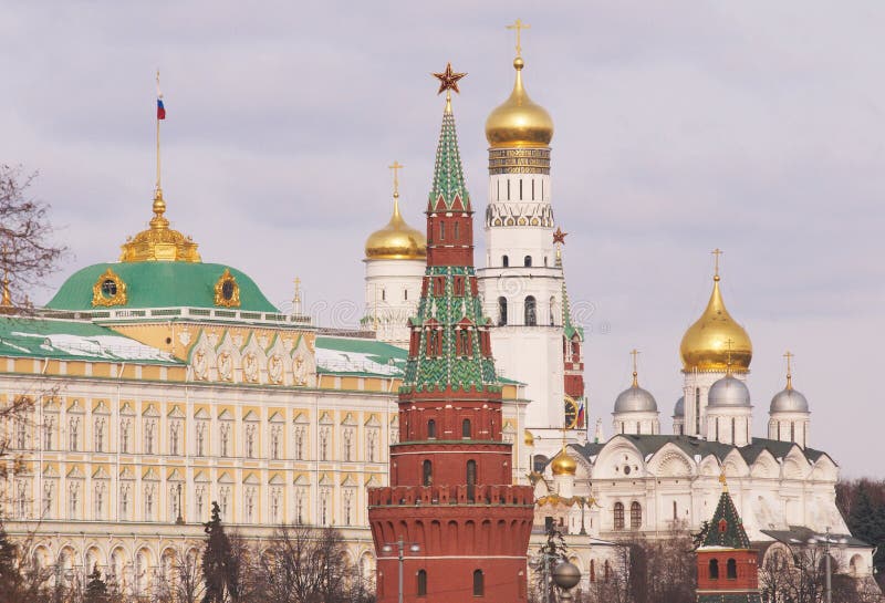 Kremlin Tower with a Red Star Stock Photo - Image of orthodox, cloister ...