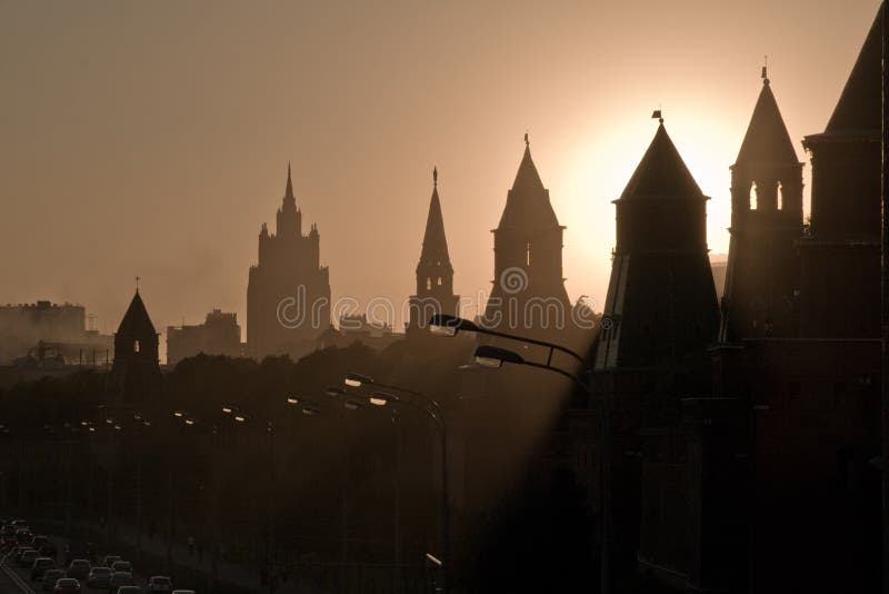 Kremlin towers profile stock image. Image of tower, building - 3233525
