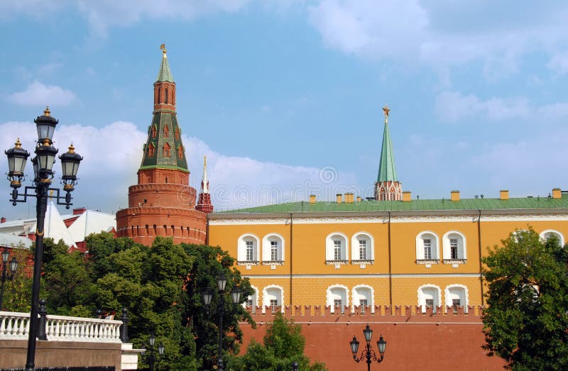 The Kremlin Wall with Arsenal Tower Stock Image - Image of details ...