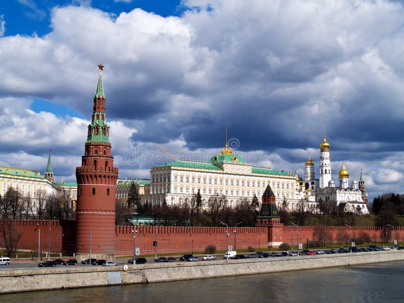 The Kremlin Wall, Moscow, Russia Stock Image - Image of fortress ...