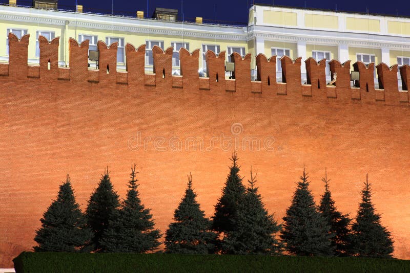 Kremlin Wall and Senate in Red Square, Moscow Stock Image - Image of ...
