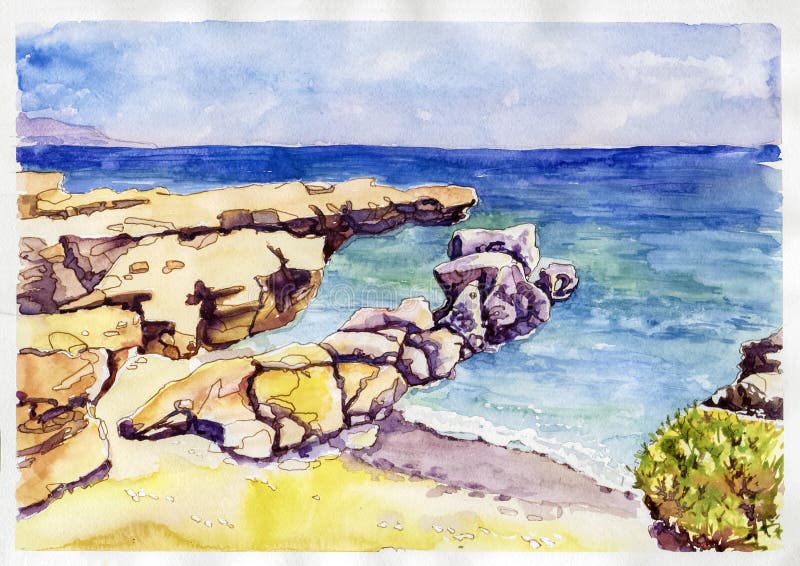 Karte Von Kreta Mit Sch?nen Steigungen Vektor Abbildung - Illustration ...