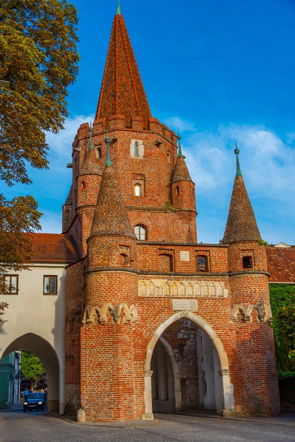 Kreuztor Gate in German Town Ingolstadt Stock Image - Image of tourism ...