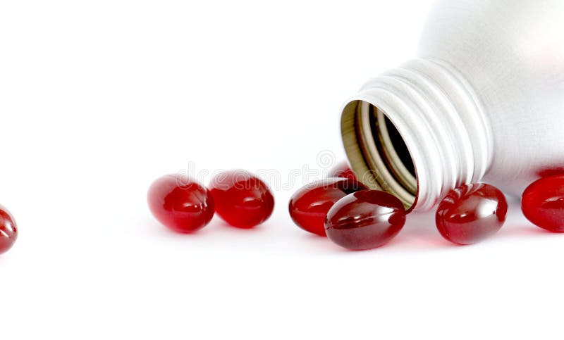 Red Gel Capsules stock image. Image of vitamin, capsules - 18465469