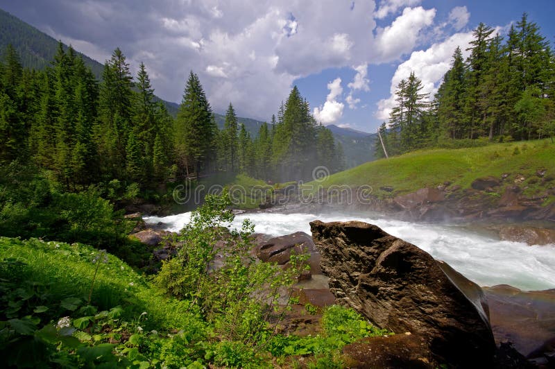Krimmler (Krimml) Waterfall Stock Image - Image of landscape, krimmler ...