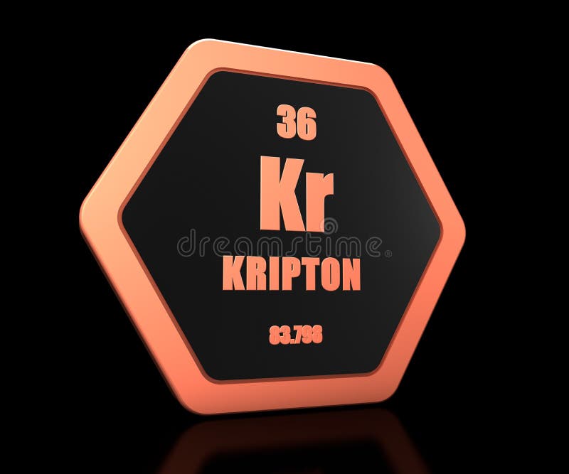 Kripton Chemical Element Periodic Table Symbol 3d Render Stock ...