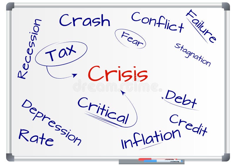 Krise whiteboard vektor abbildung. Illustration von kommunikation ...