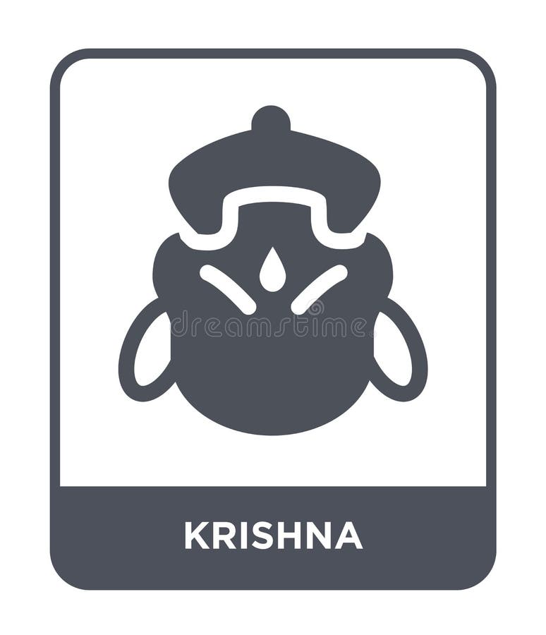 Krishna Icon in Trendy Design Style. Krishna Icon Isolated on White ...
