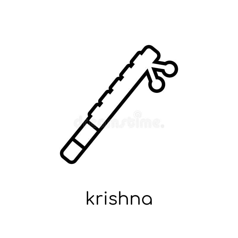 Krishna Icon. Trendy Modern Flat Linear Vector Krishna Icon on W Stock ...