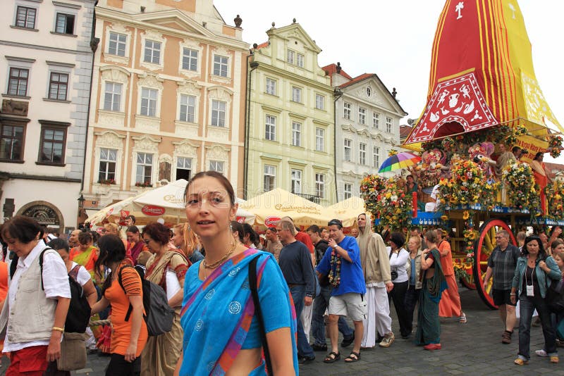 Krishna Procession in Prague. Editorial Stock Image - Image of ...
