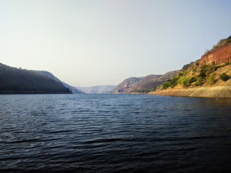 Krishna river and hills stock image. Image of srisaylam - 138099063