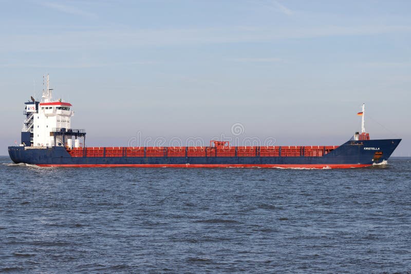 Multipurpose Cargo Ship Underway in the River Stock Image - Image of ...