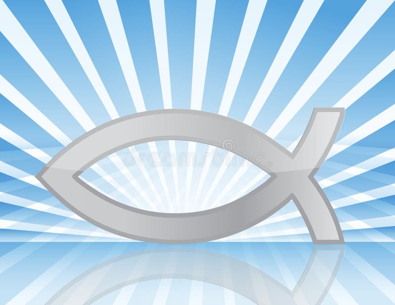 Fisk Christian Symbol Ichthys Golden Style Vektor Illustrationer ...