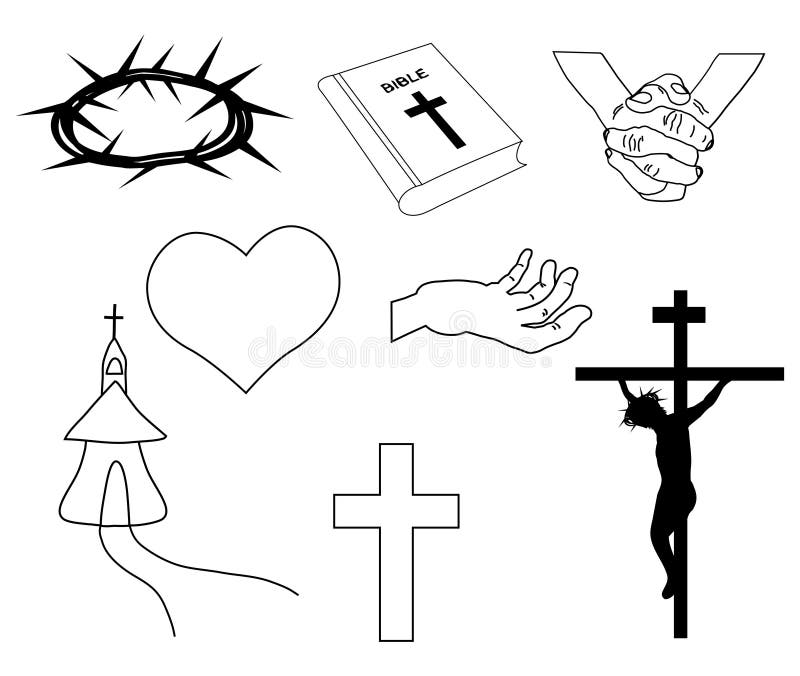 Kristna Handritade Symbolillustrationer Vektor Illustrationer ...