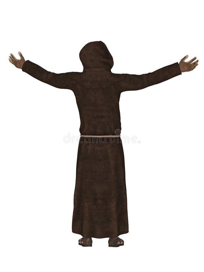 Kristen Munk Som Ber Till Guden 3d Stock Illustrationer - Illustration ...