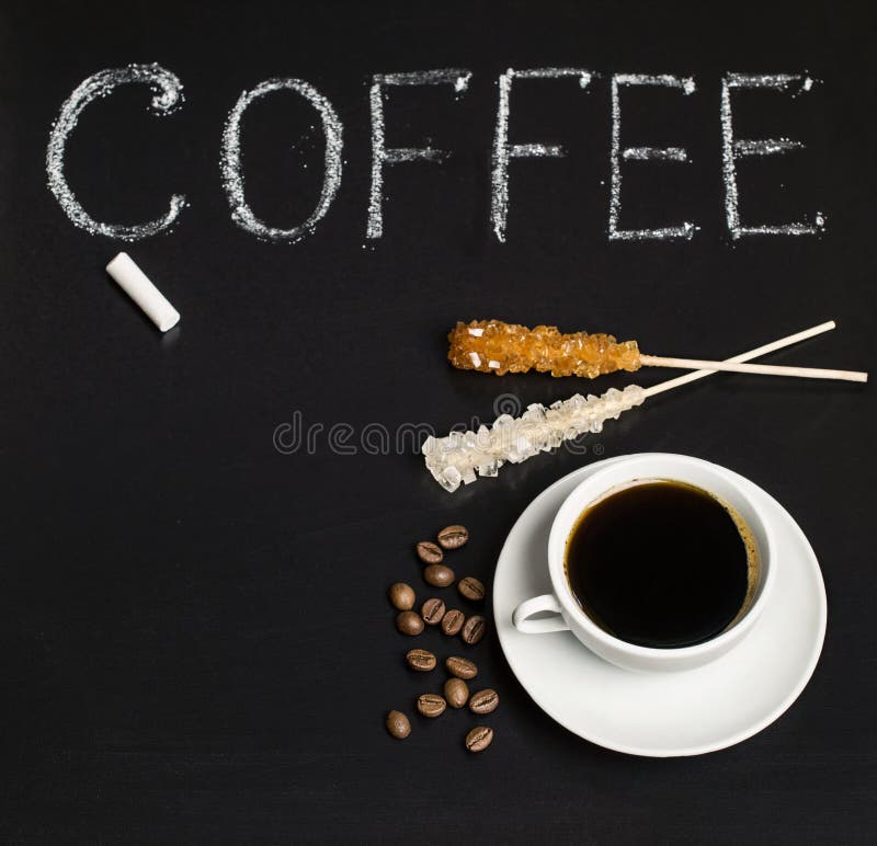 Formulera Kaffe För Den Bra Morgonen Som är Skriftligt På En Svart ...