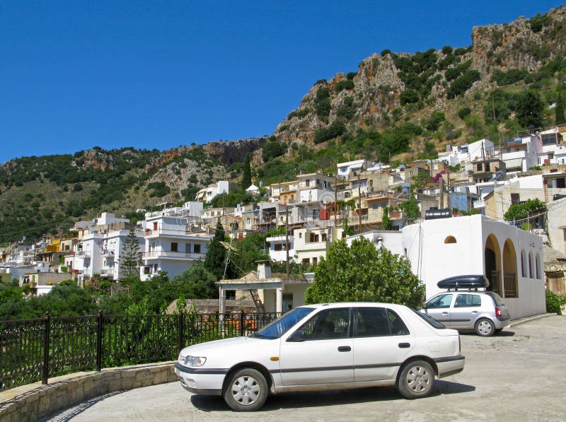 Kritsa Village In Crete Island Stock Image - Image of peasant, rural ...