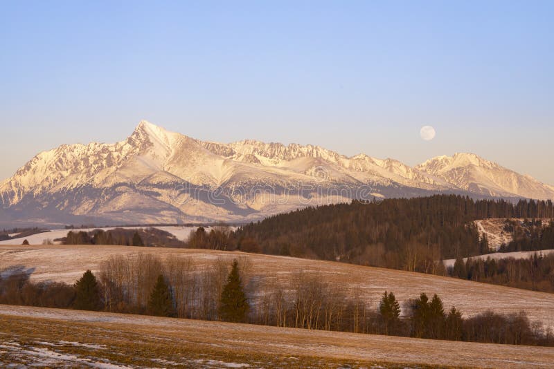 Krivan Mountain during Sunset in High Tatras, Slovakia Stock Photo ...