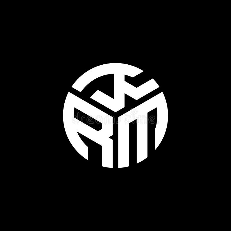 KRM Letter Logo Design on Black Background. KRM Creative Initials ...