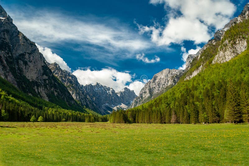 Krma Valley stock photo. Image of mount, highland, mojstrana - 199229294