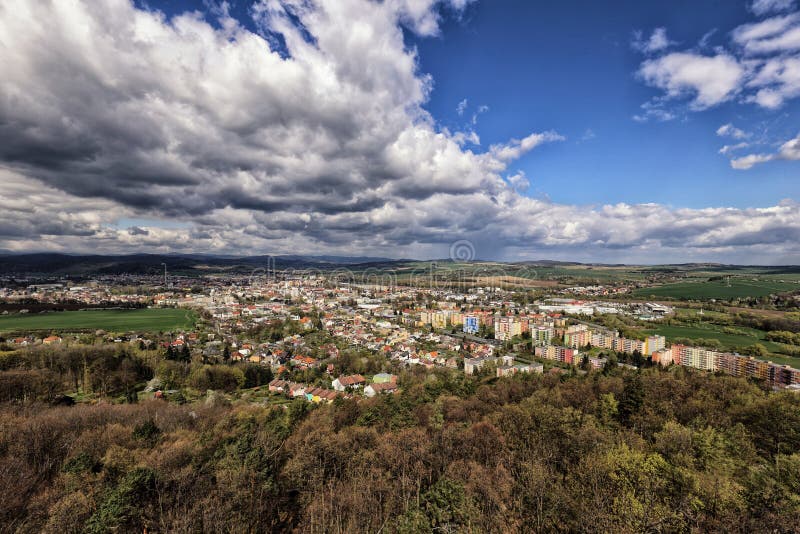 Krnov City Seen from Top Under Dramatic Sky Stock Photo - Image of ...