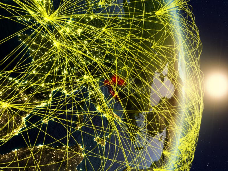 Kroatien Auf Vernetzter Planet Erde Stockfoto - Bild von digital ...