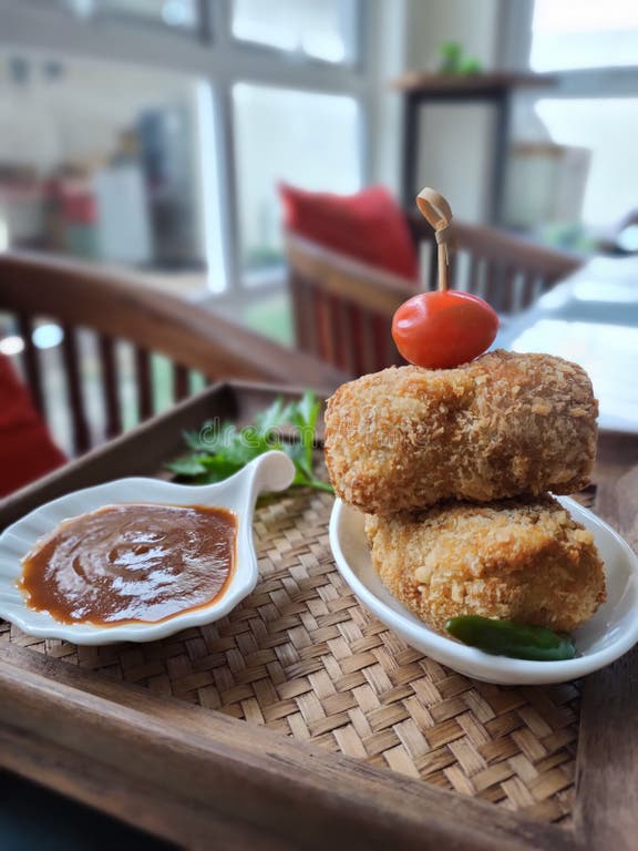 Kroket, potato croquette stock photo. Image of dessert - 229497968