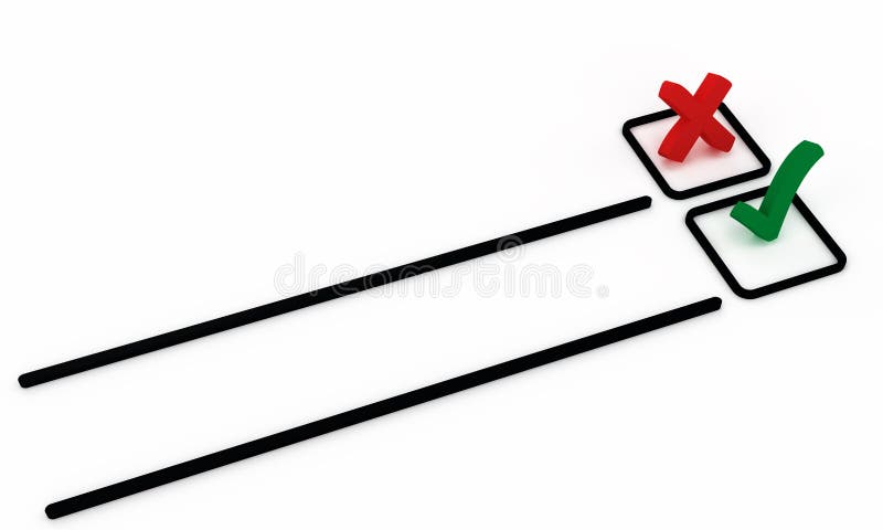 Kruis En Een Tik in De Selectielijst in Orde Stock Illustratie ...