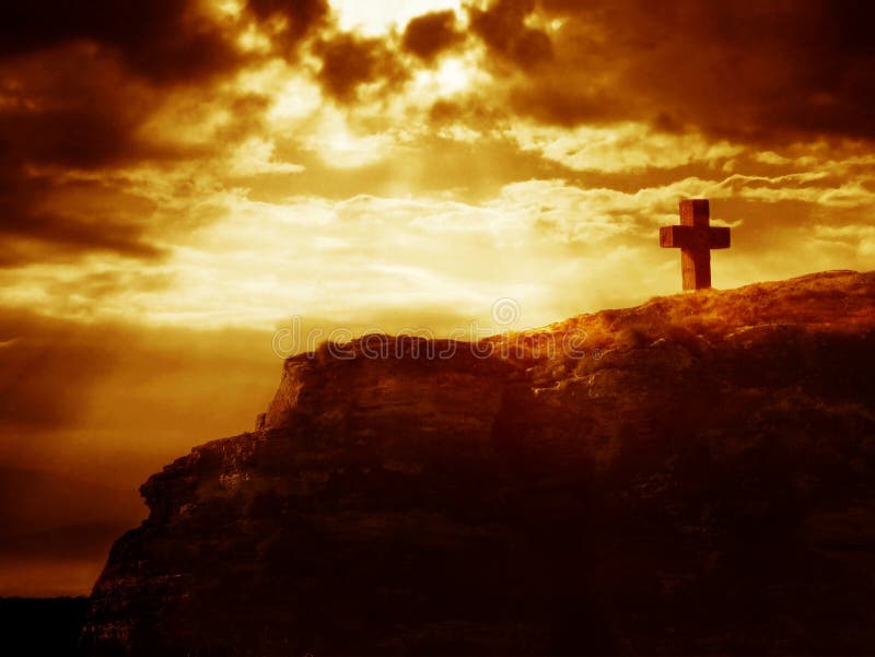 Kruis bovenop berg stock foto. Image of landschap, engelen - 549504